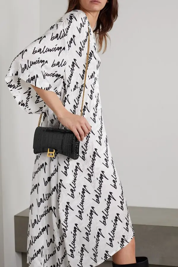Balenciaga Hourglass Croc-effect Shoulder Bag