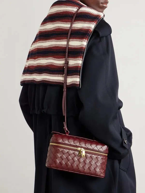 Bottega Veneta Bang Bang Intrecciato Leather Vanity Case - Burgundy