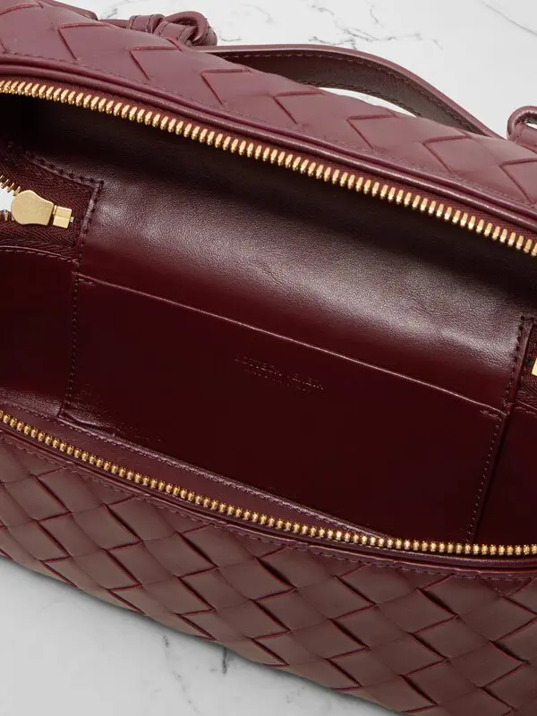 Bottega Veneta Bang Bang Intrecciato Leather Vanity Case - Burgundy