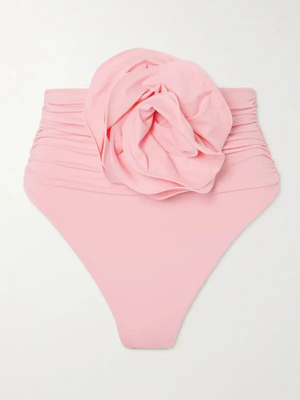 Magda Butrym Appliquéd Ruched Bikini Briefs - Pink