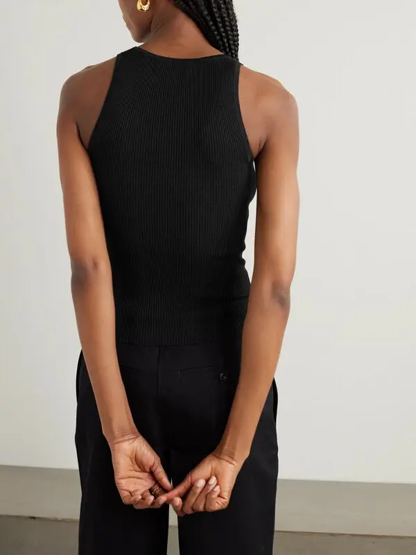 NILI LOTAN Lottie Ribbed Silk Tank