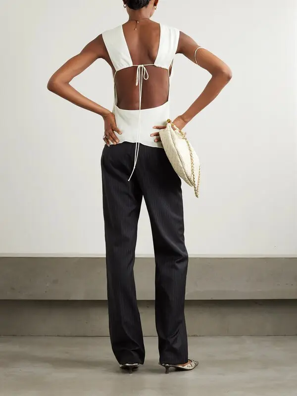 ST. AGNI Open-back Lenzing™ Lyocell And Ecovero™-blend Twill Top