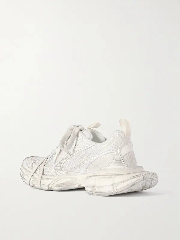 Balenciaga 3xl Distressed Mesh And Rubber Trainers - White
