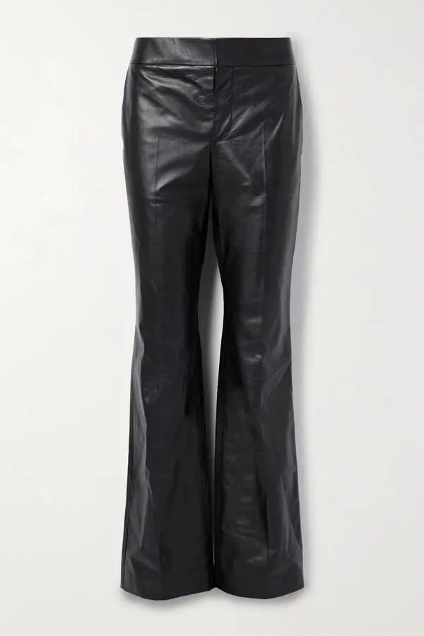 THE ROW Baer Flared Leather Pants