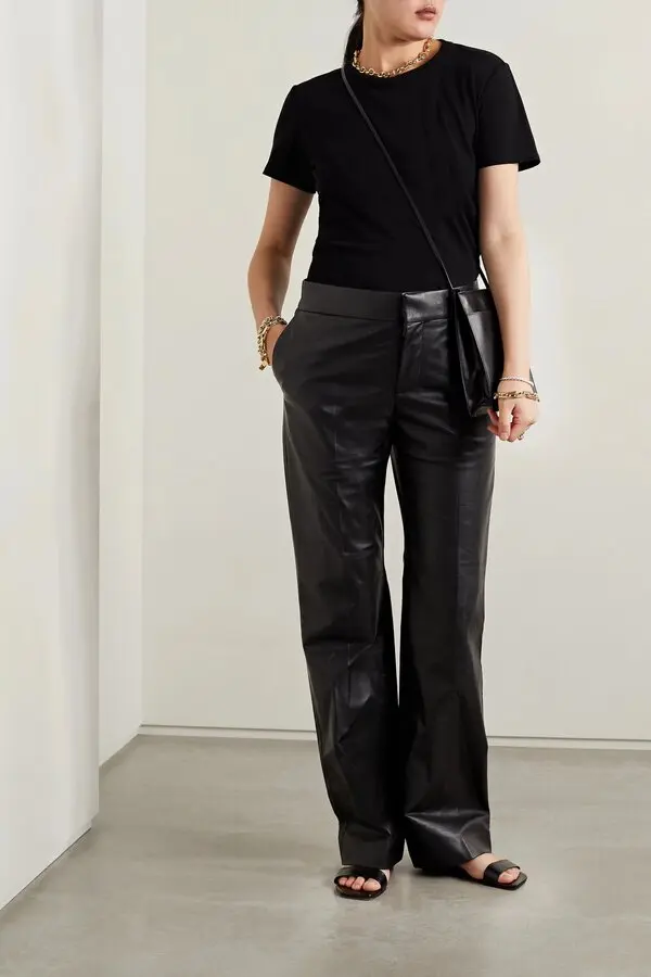 THE ROW Baer Flared Leather Pants
