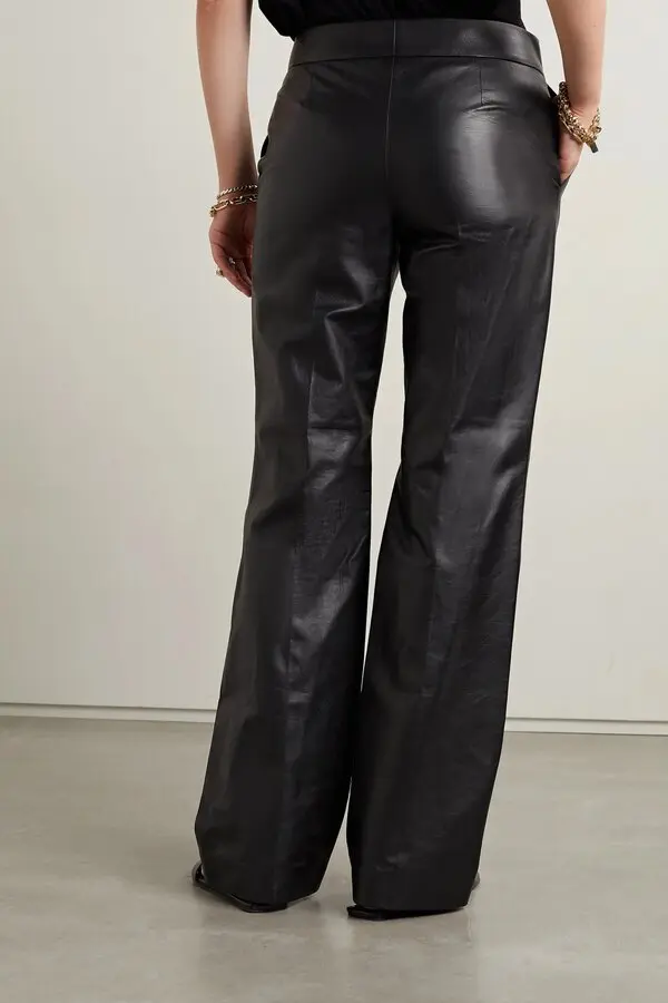 THE ROW Baer Flared Leather Pants