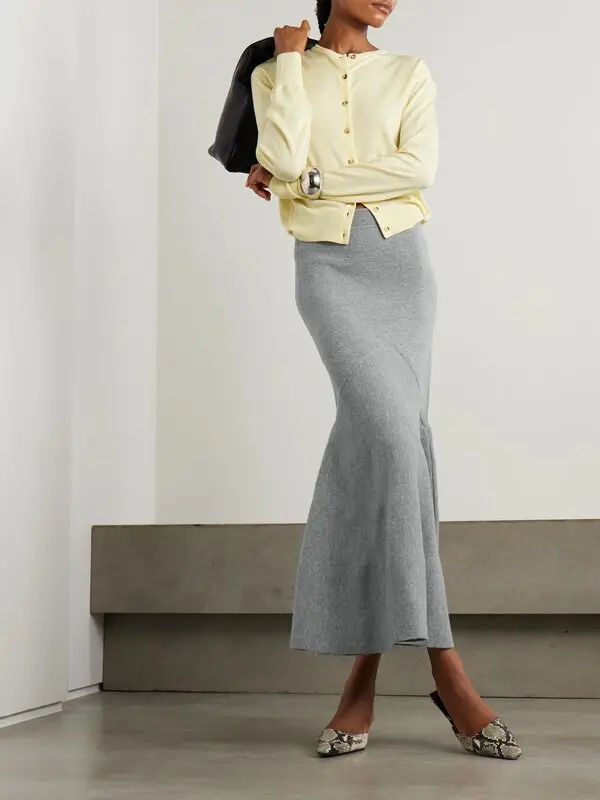 PATOU Wool-blend Midi Skirt
