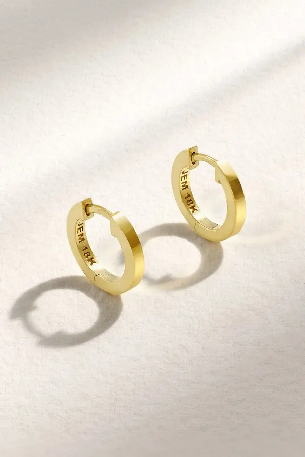 JENNIFER MEYER Small Huggie 18-karat Hoop Earrings - Gold