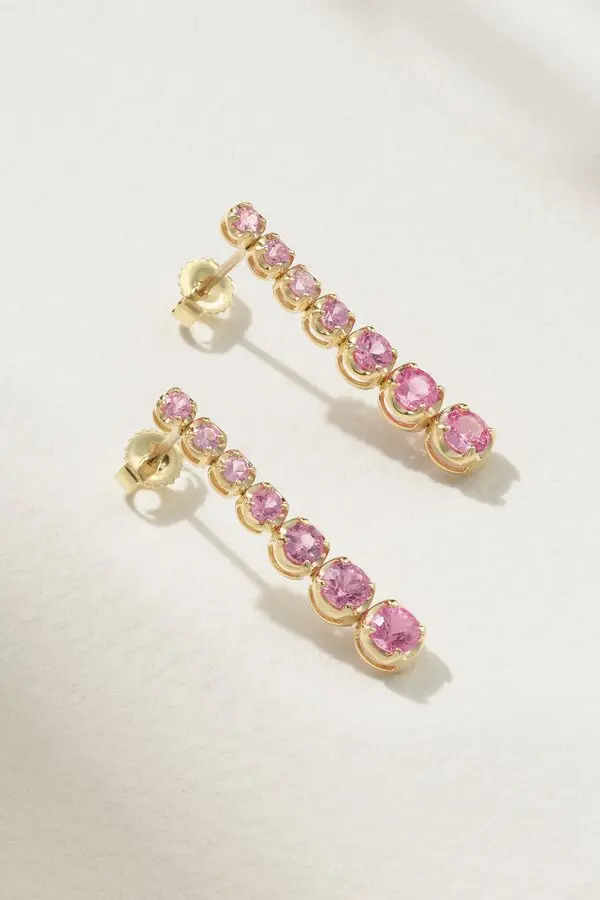 JENNIFER MEYER Small Graduated 18-karat Sapphire Stud Earrings - Gold