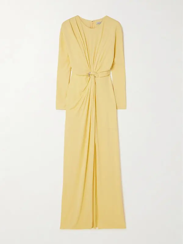Simkhai Maisie Embellished Draped Maxi Dress