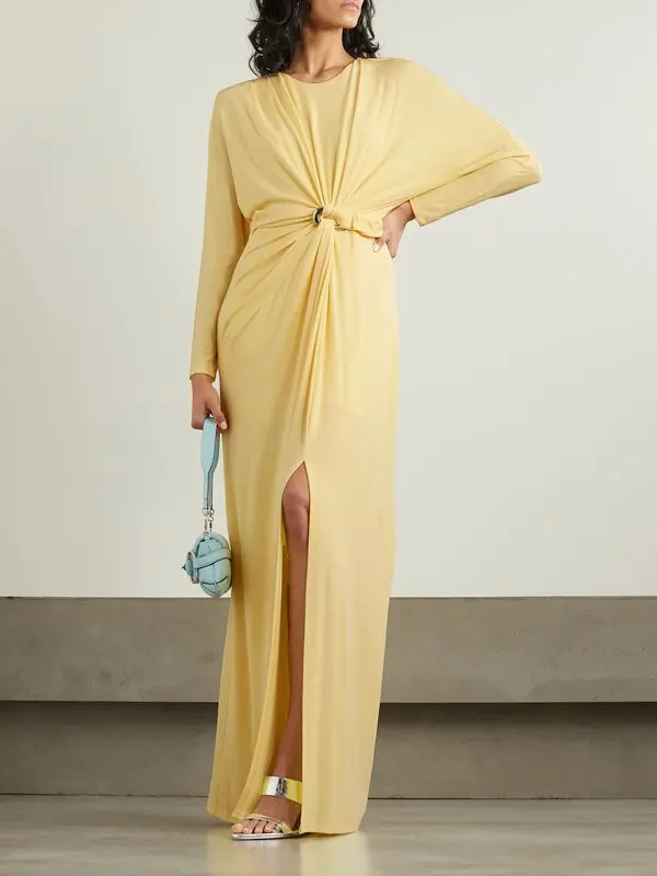 Simkhai Maisie Embellished Draped Maxi Dress
