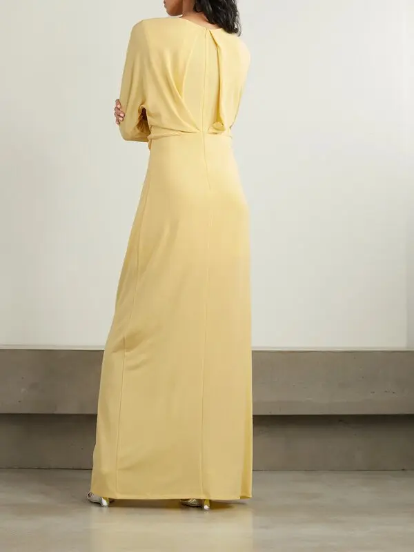 Simkhai Maisie Embellished Draped Maxi Dress