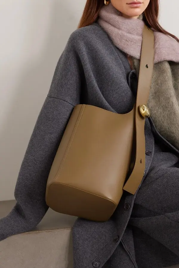 Loewe Pebble Leather Bucket Bag - Brown