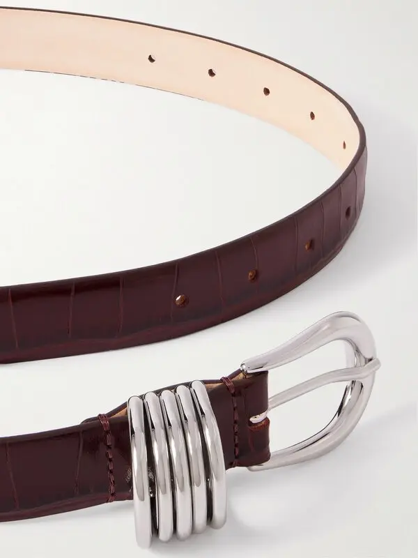 DEHANCHE Hollyhock Croc-effect Leather Belt