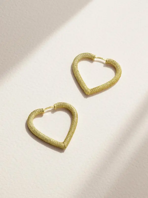 Carolina Bucci Small Heart Hoop Earrings In 18-karat - Gold