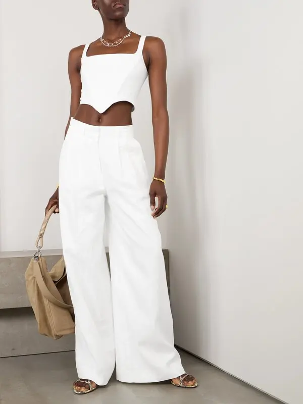 Staud Vaga Linen Corset Top