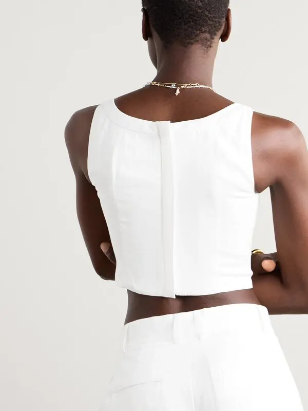 Staud Vaga Linen Corset Top