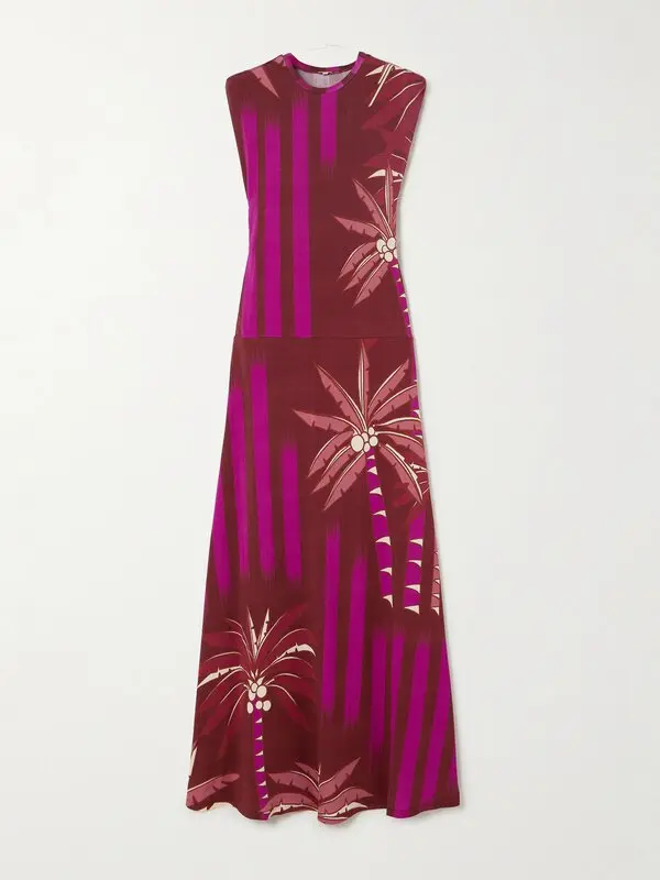 Johanna Ortiz Net Sustain Carnaval Costero Printed Maxi Dress - Red