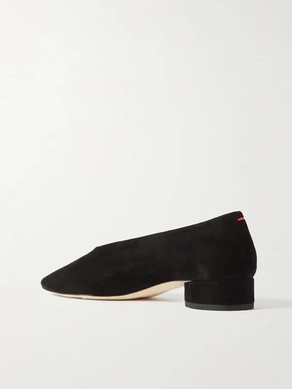 AeydĒ Delia Suede Block Heel Pumps - Black