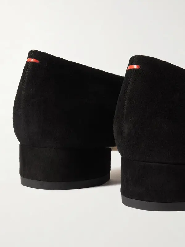 AeydĒ Delia Suede Block Heel Pumps - Black