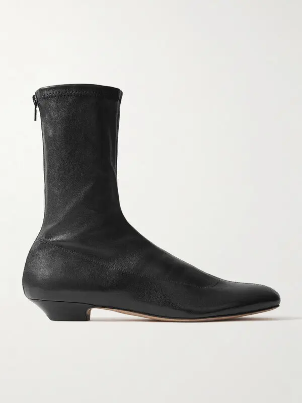 Khaite Leather Ankle Boots