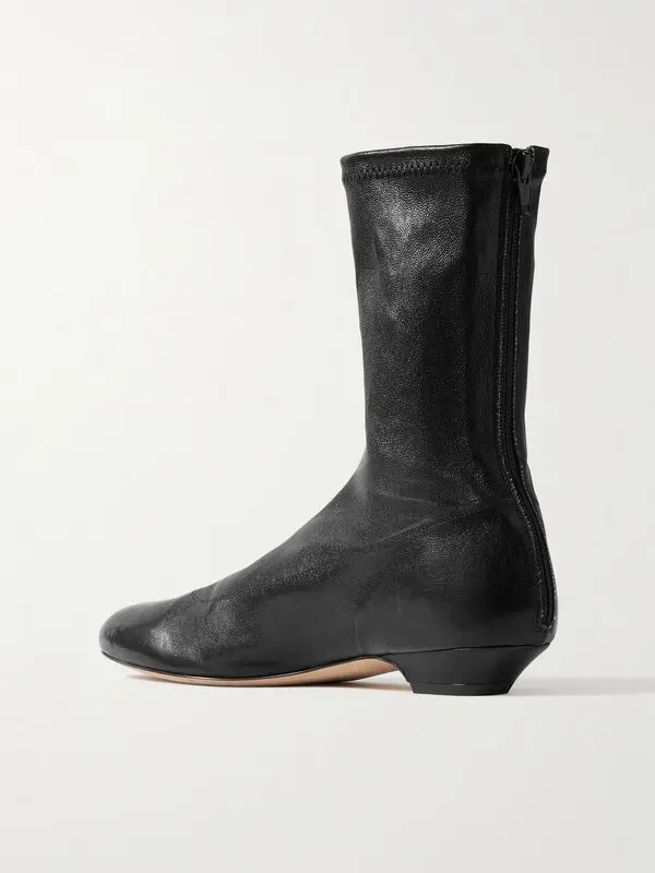 Khaite Leather Ankle Boots