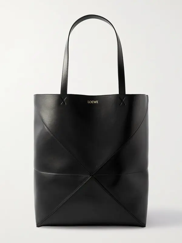 Loewe Puzzle Fold Large Leather Tote - Black