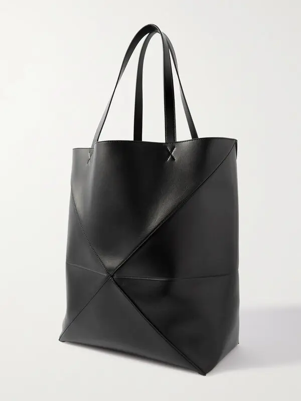 Loewe Puzzle Fold Large Leather Tote - Black