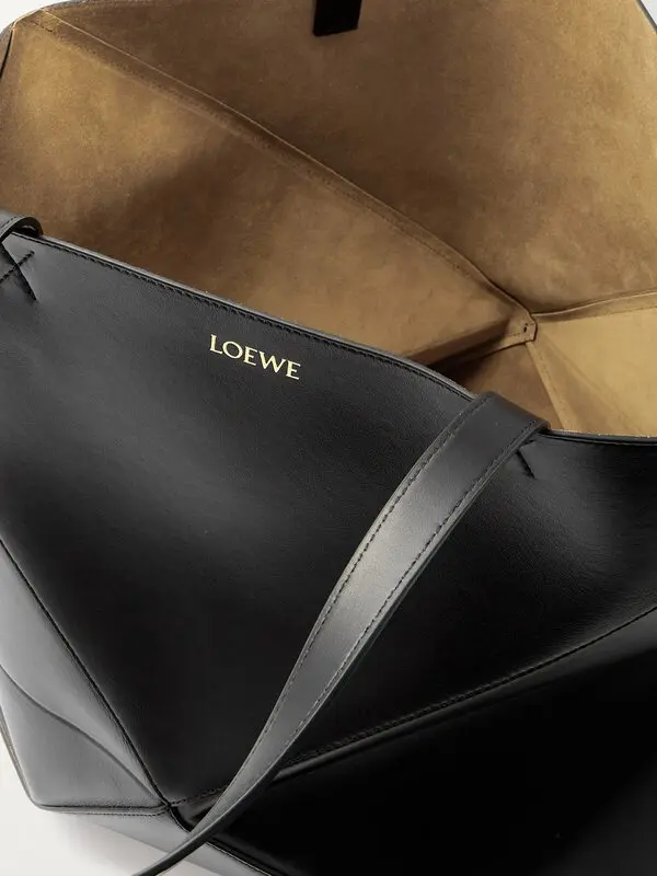 Loewe Puzzle Fold Large Leather Tote - Black