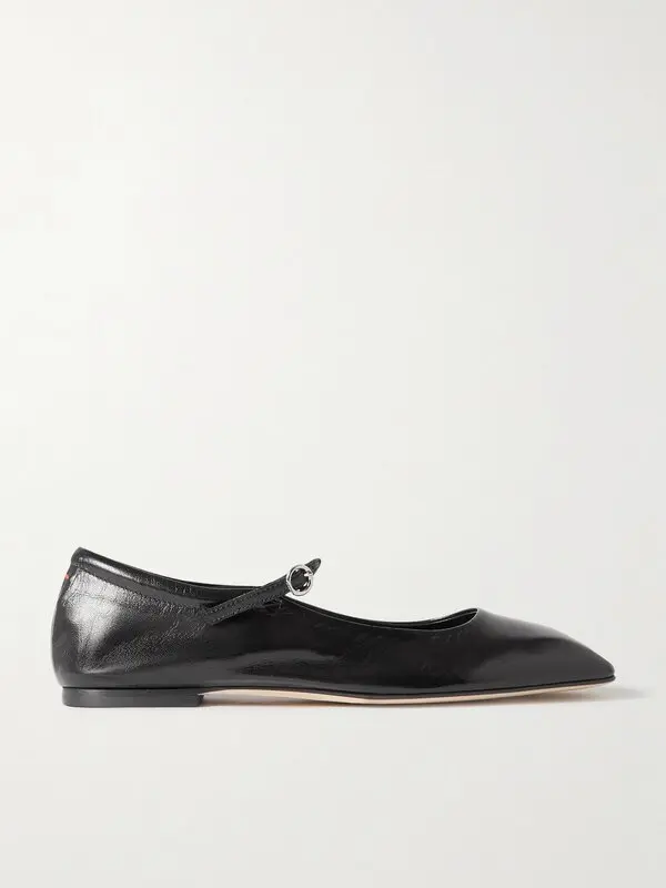 AeydĒ Uma Leather Mary Jane Ballet Flats - Black