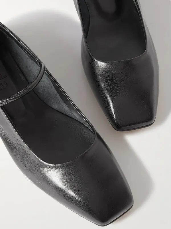 AeydĒ Uma Leather Mary Jane Ballet Flats - Black