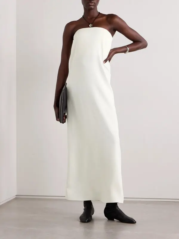 Co Strapless Crepe Maxi Dress