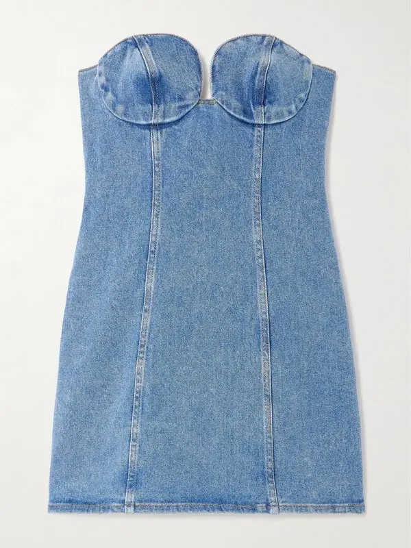 Magda Butrym Denim Bustier Mini Dress
