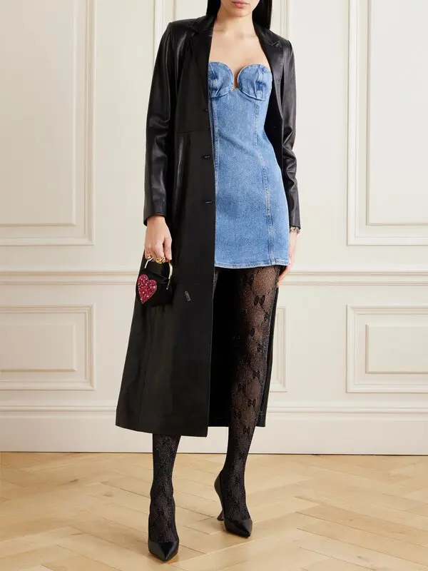 Magda Butrym Denim Bustier Mini Dress