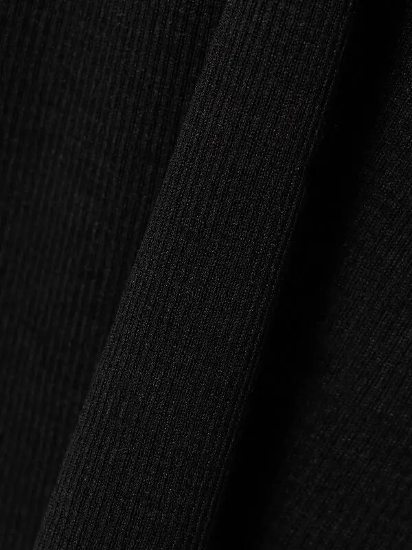 NILI LOTAN Hettie Ribbed Silk T-shirt - Black