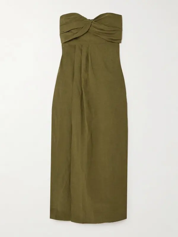 Mara Hoffman Yara Strapless Midi Dress - Green