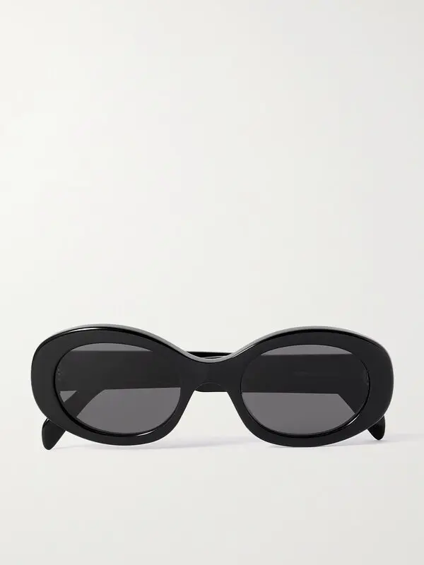 Celine Triomphe Oval Sunglasses - Black
