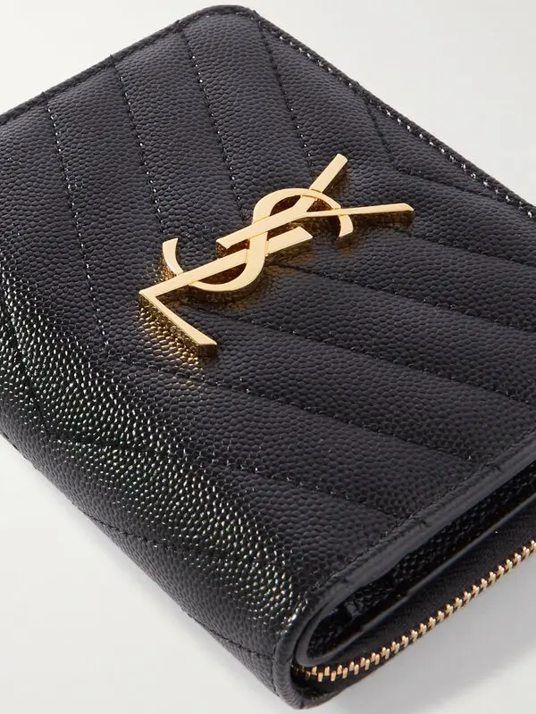 Saint Laurent Monogramme Quilted Textured-leather Wallet