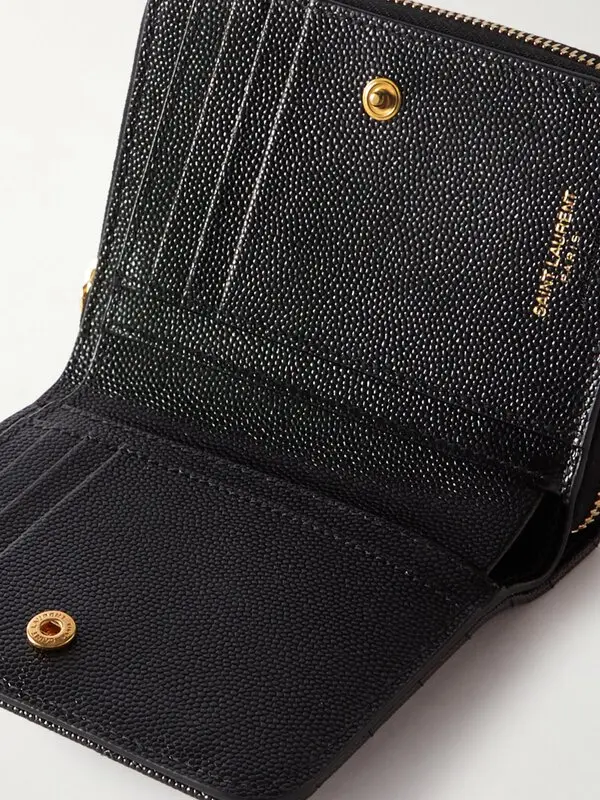 Saint Laurent Monogramme Quilted Textured-leather Wallet