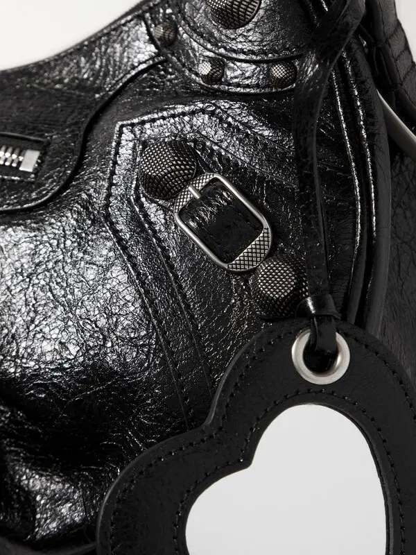 Balenciaga Le Cagole Small Crinkled-leather Shoulder Bag - Black