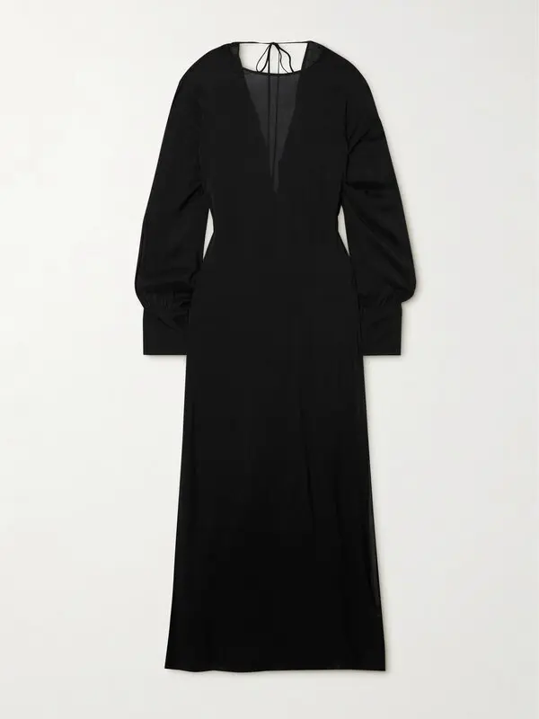 Bondi Born Net Sustain Cremona Knotted Midi Dress - Black
