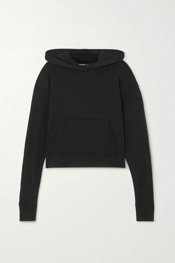 JAMES PERSE Cropped Cotton-jersey Hoodie