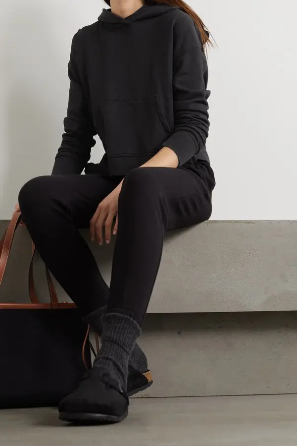 JAMES PERSE Cropped Cotton-jersey Hoodie