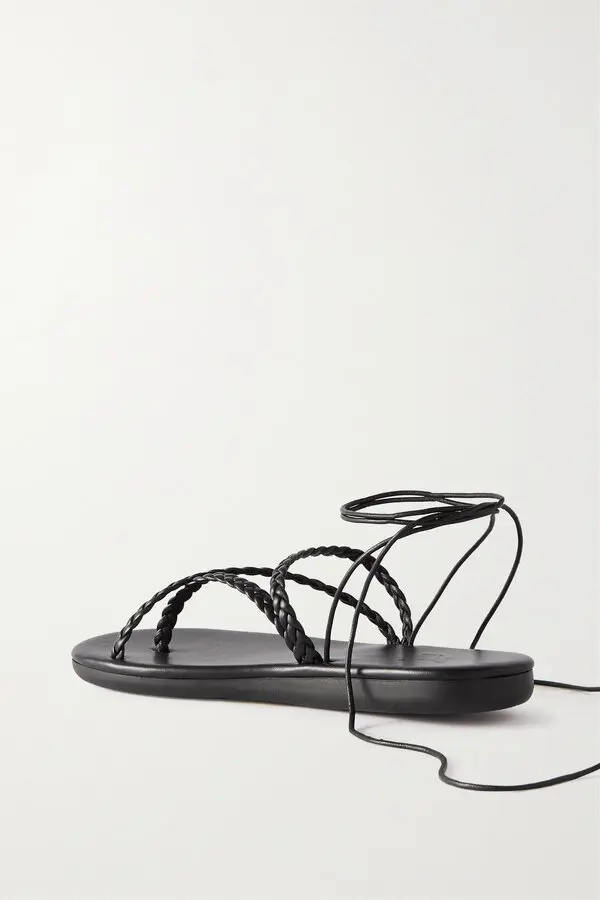 ANCIENT GREEK SANDALS Plage Braided Leather Sandals - Black