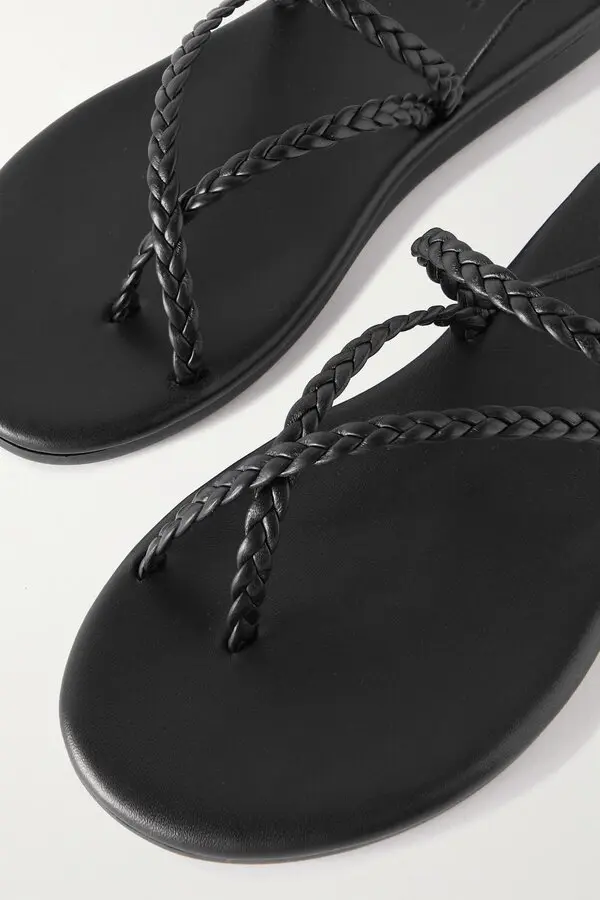 ANCIENT GREEK SANDALS Plage Braided Leather Sandals - Black