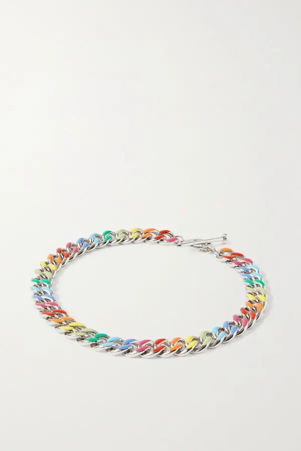 Fry Powers Unicorn Rainbow Necklace - Silver