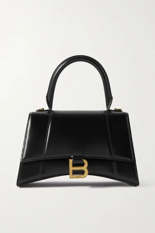 Balenciaga Hourglass Small Leather Tote - Black