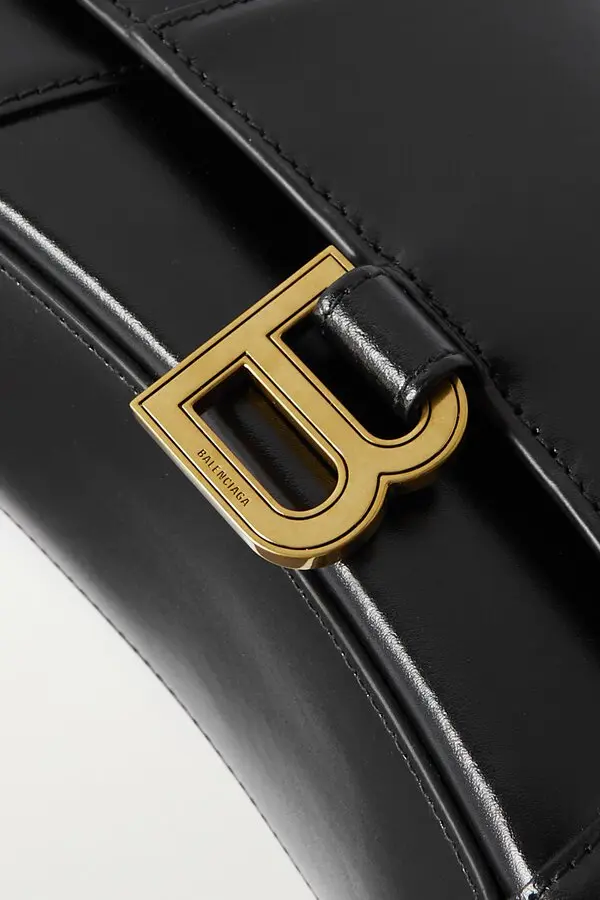 Balenciaga Hourglass Small Leather Tote - Black