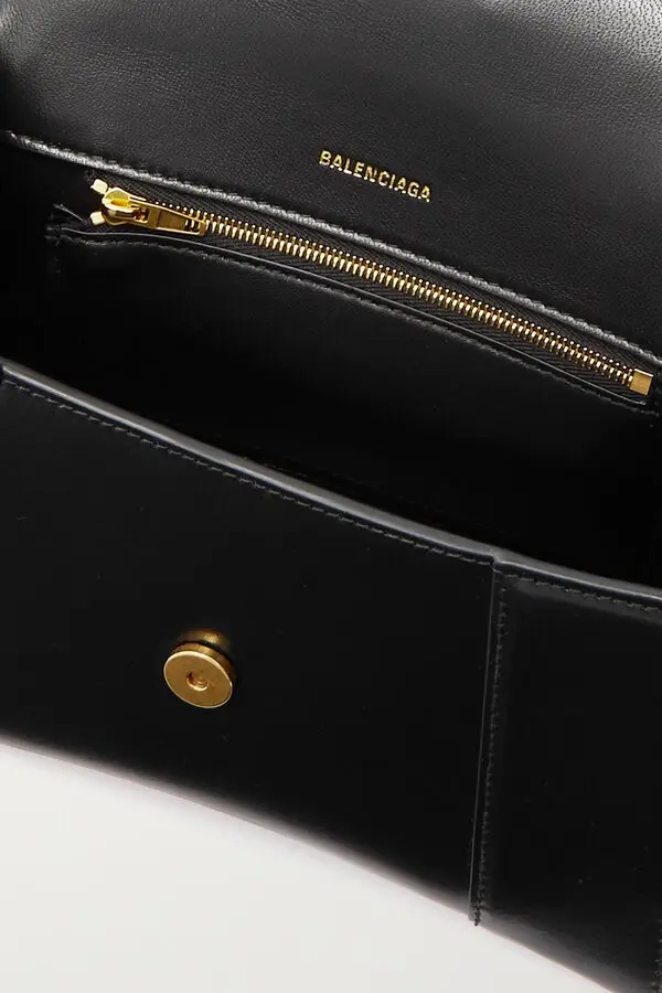 Balenciaga Hourglass Small Leather Tote - Black