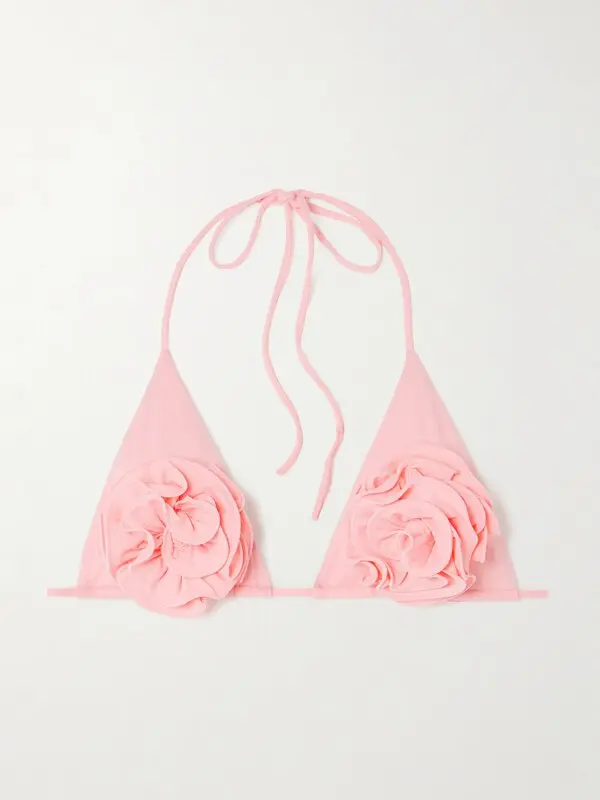 Magda Butrym Appliquéd Triangle Bikini Top - Pink
